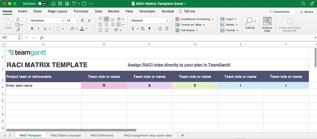 Responsibility Assignment Matrix with Excel RACI Template